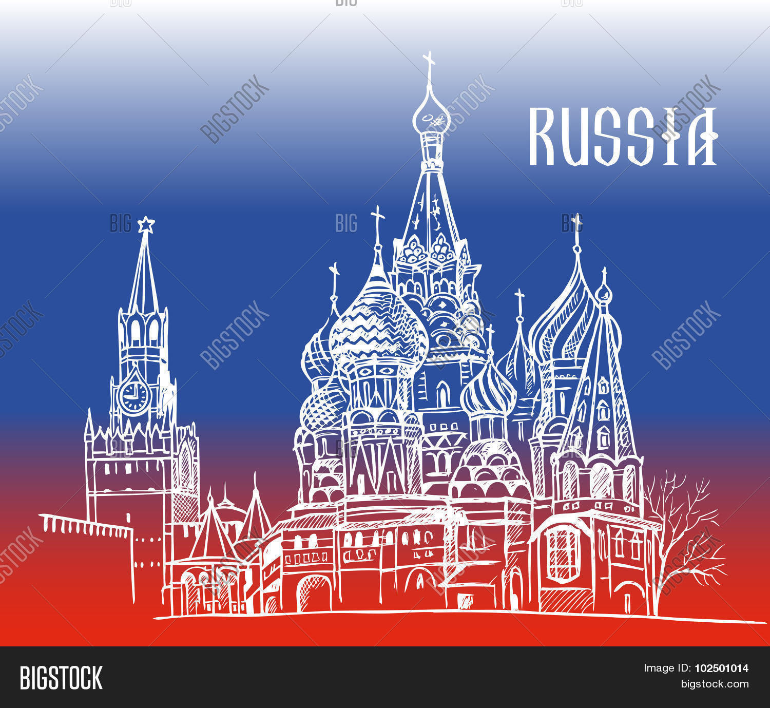 Moscow Russia On Flag Vector & Photo (Free Trial) | Bigstock
