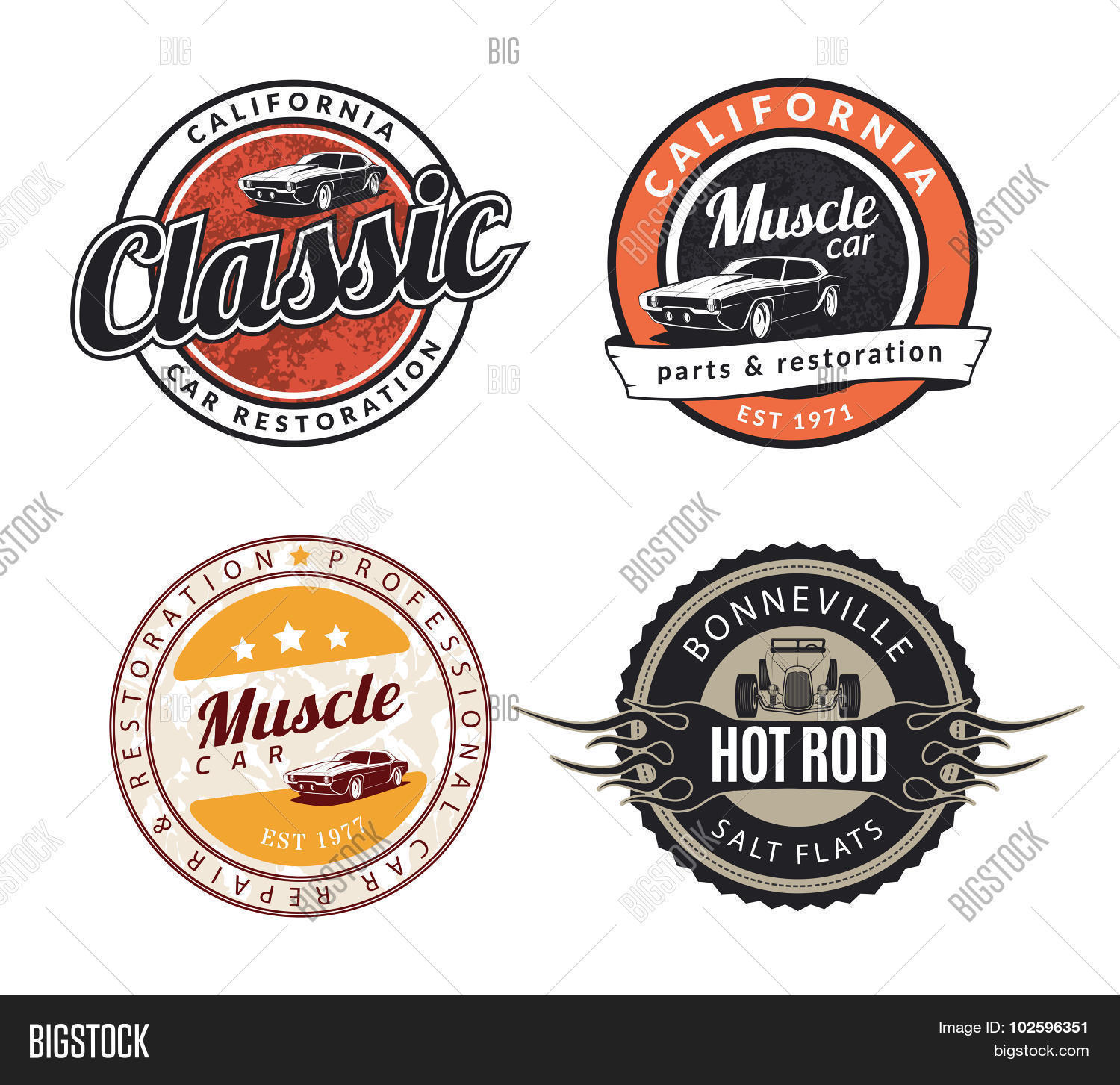 Set Classic Muscle Vector & Photo (Free Trial) | Bigstock