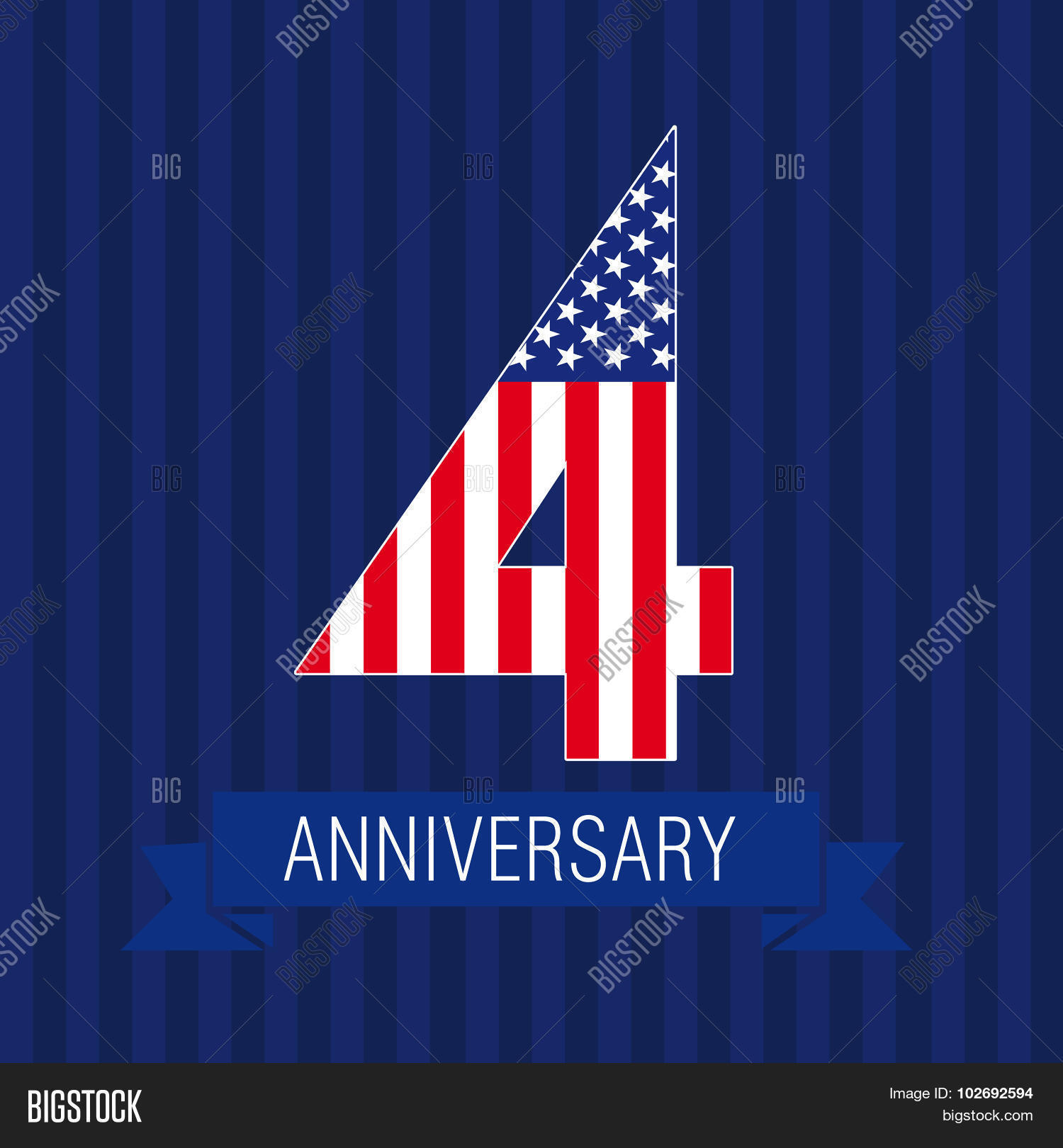 Anniversary 4 US Flag Vector & Photo (Free Trial) | Bigstock
