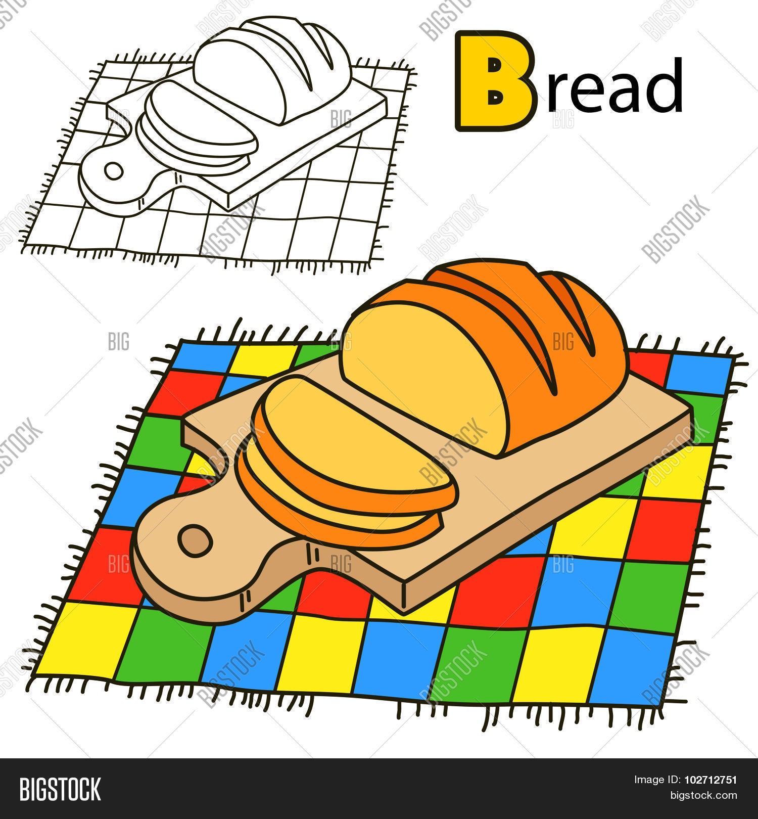 Bread. Coloring Book Vector & Photo (Free Trial) | Bigstock