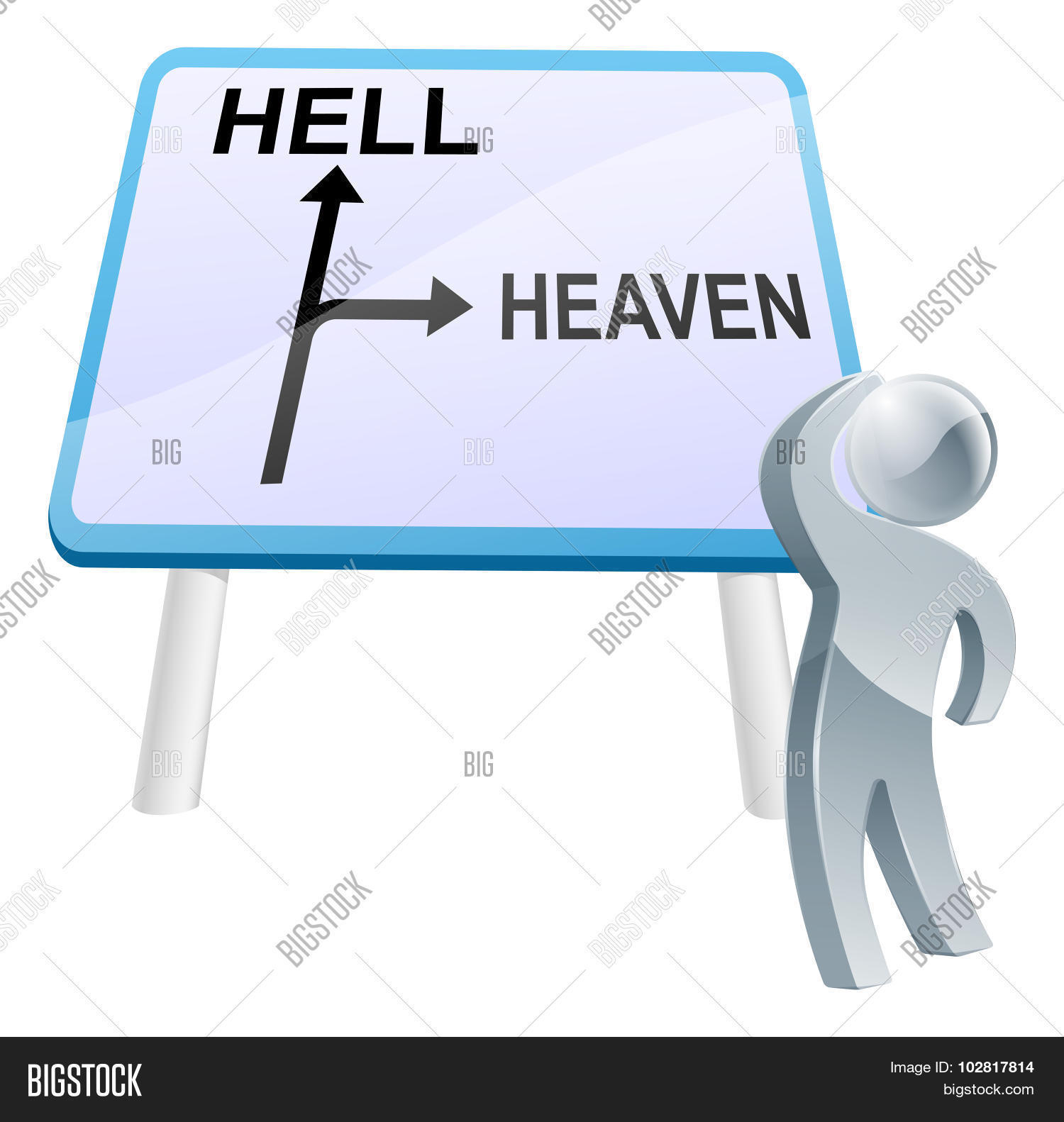 Heaven Hell Sign Vector & Photo (Free Trial) | Bigstock