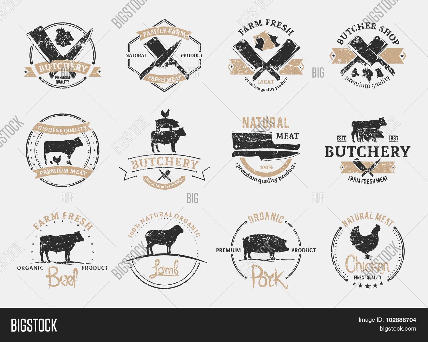 Butchery Labels Vector & Photo (Free Trial) | Bigstock