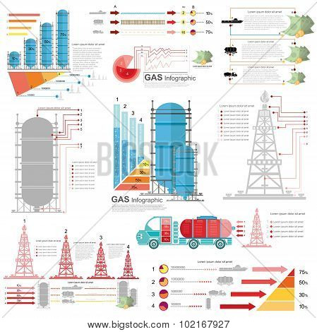 Set Flat Design Gas Vector & Photo (Free Trial) | Bigstock