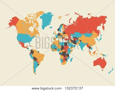Colorful World Map Vector & Photo (Free Trial) | Bigstock