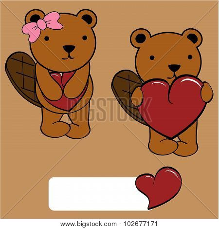 Cute Beaver Girl Boy Vector & Photo (Free Trial) | Bigstock