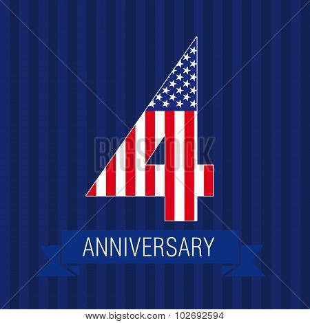 Anniversary 4 US Flag Vector & Photo (Free Trial) | Bigstock