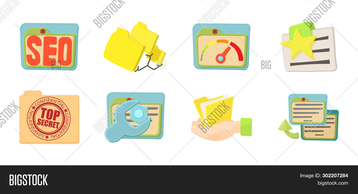 Folder Icon Set. Image & Photo (Free Trial) | Bigstock