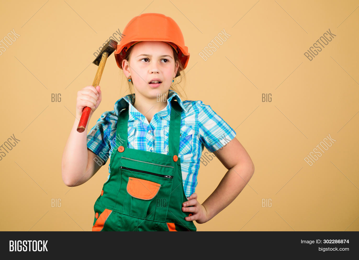 Kid Builder Girl. Image & Photo (Free Trial) | Bigstock