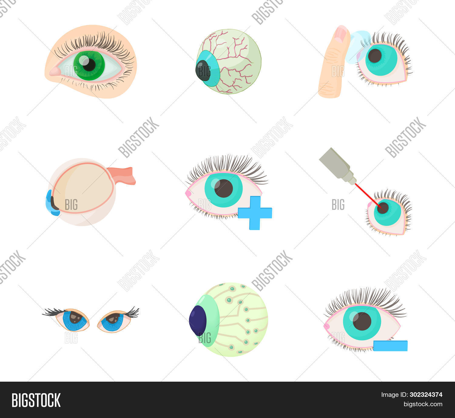 Eyes Icon Set. Cartoon Image & Photo (Free Trial) | Bigstock