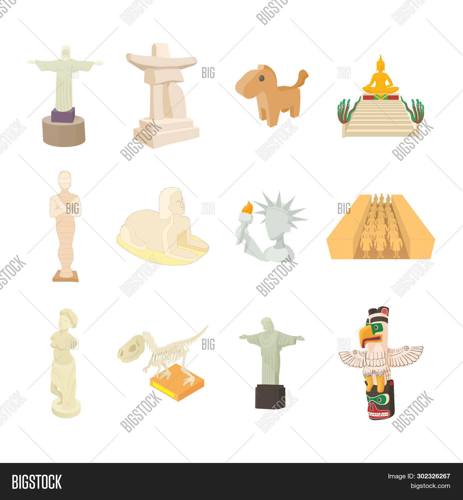 Statue Icon Set. Image & Photo (Free Trial) | Bigstock
