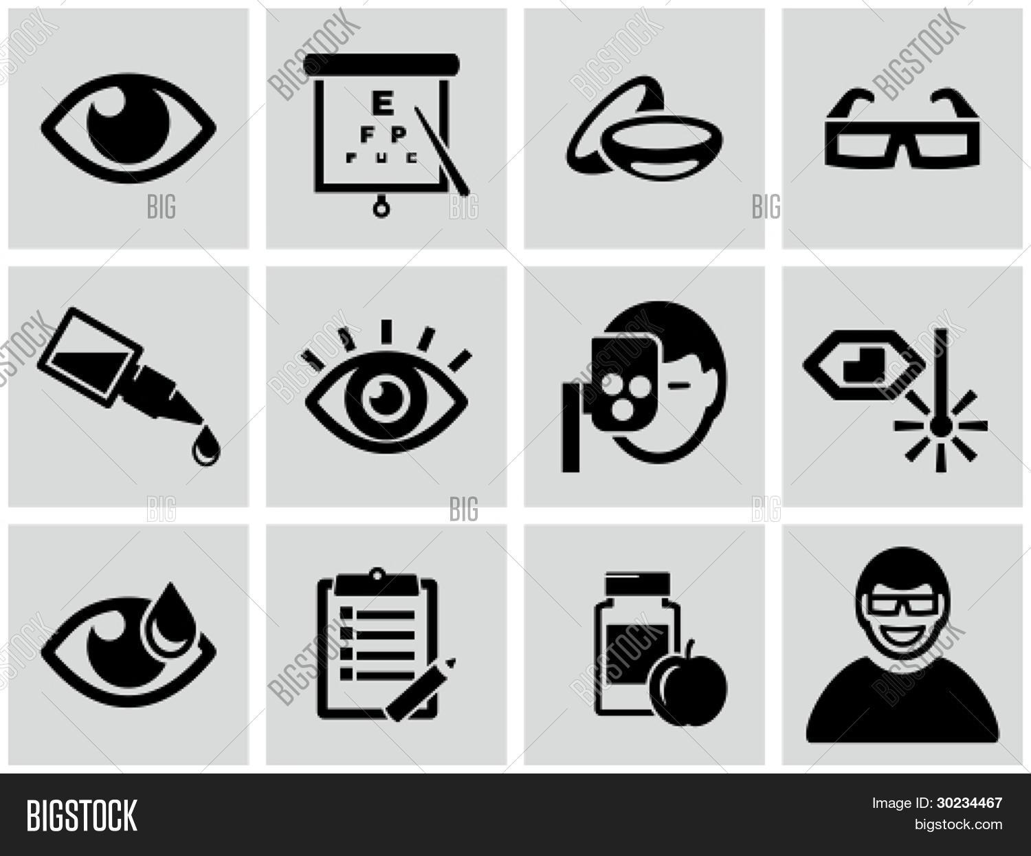 Optometry Icons Set Vector & Photo (Free Trial) | Bigstock