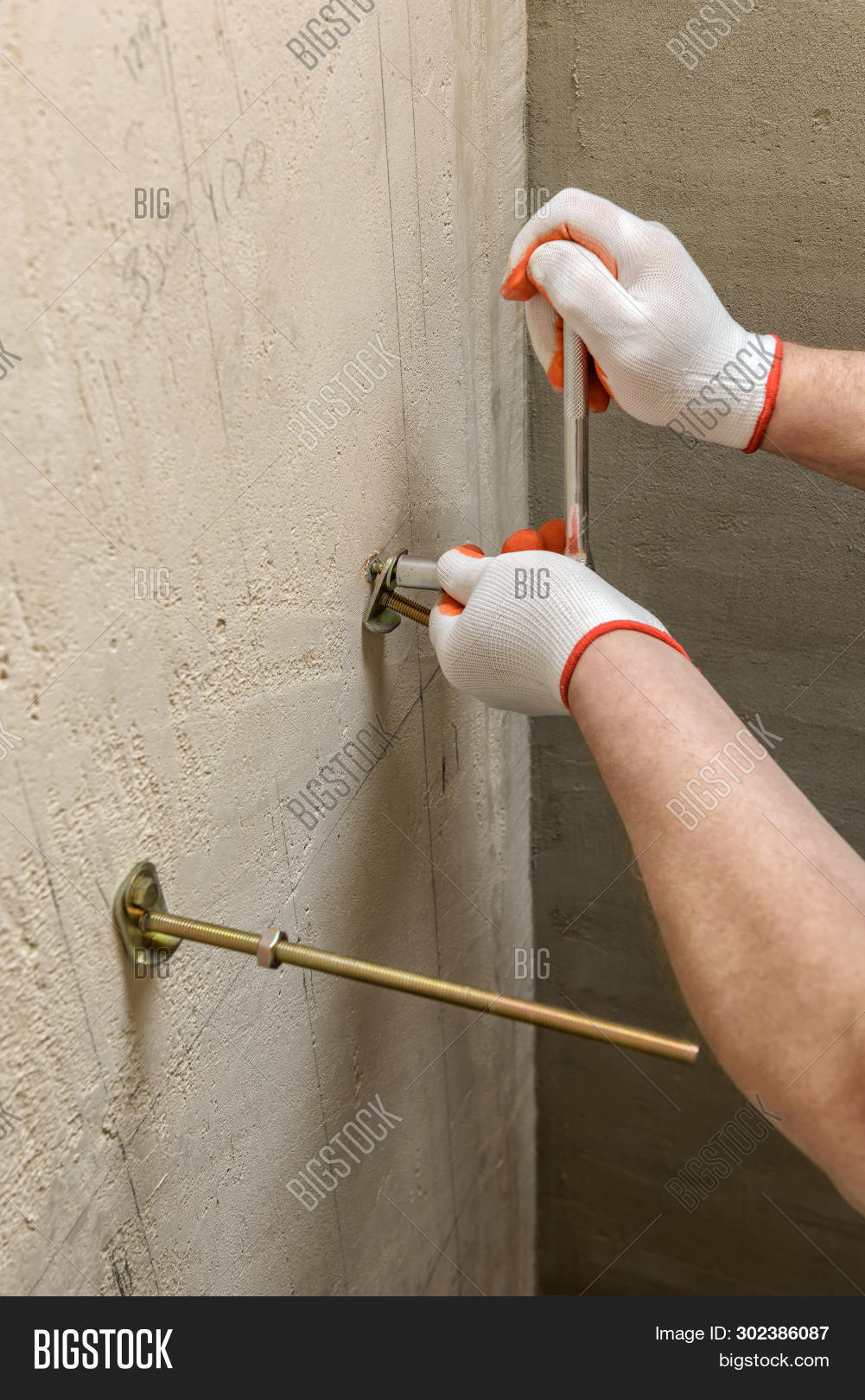 Worker Fixing Wall Image & Photo (Free Trial) | Bigstock