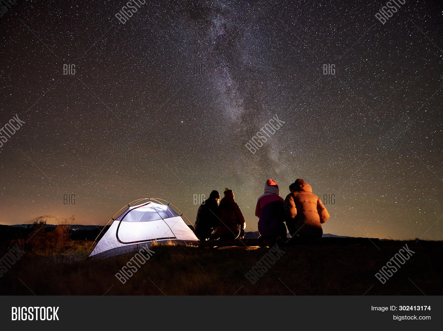 Back View Group Four Image & Photo (Free Trial) | Bigstock