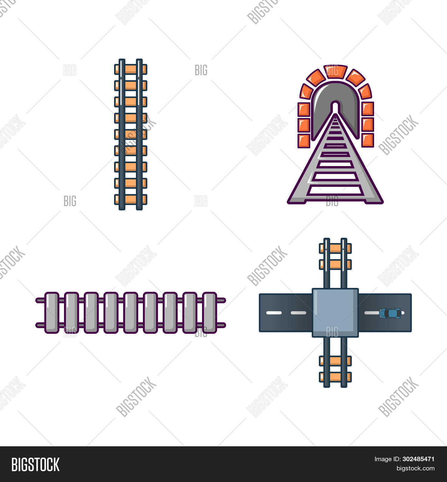 Railway Icon Set. Image & Photo (Free Trial) | Bigstock