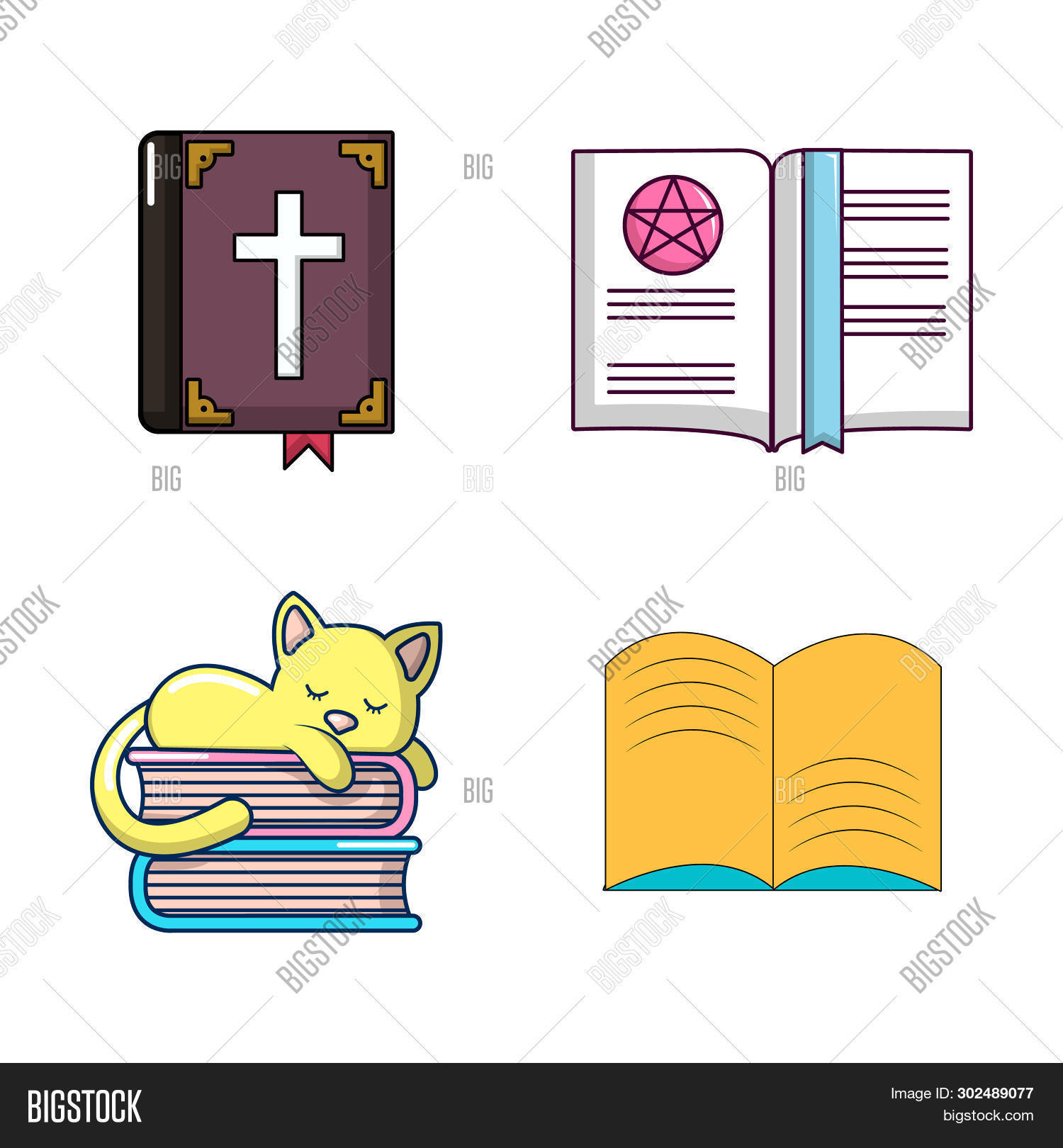 Book Icon Set. Cartoon Image & Photo (Free Trial) | Bigstock