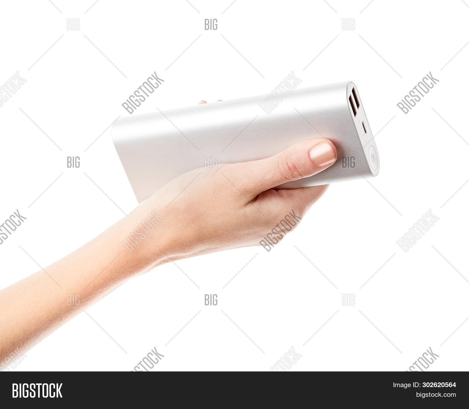 Silver Power Bank On Image & Photo (Free Trial) | Bigstock