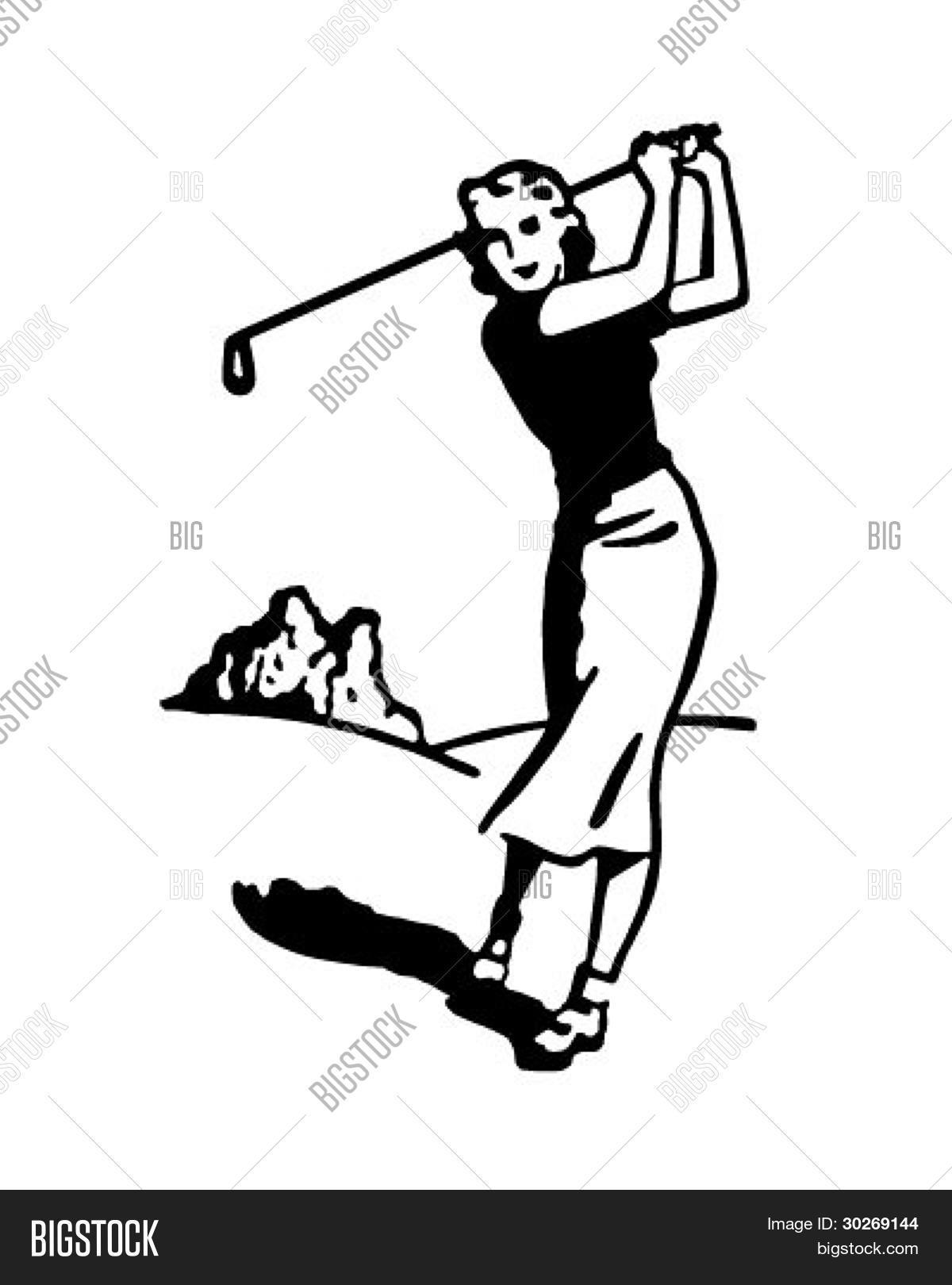 Woman Golfer 4 - Vector & Photo (Free Trial) | Bigstock