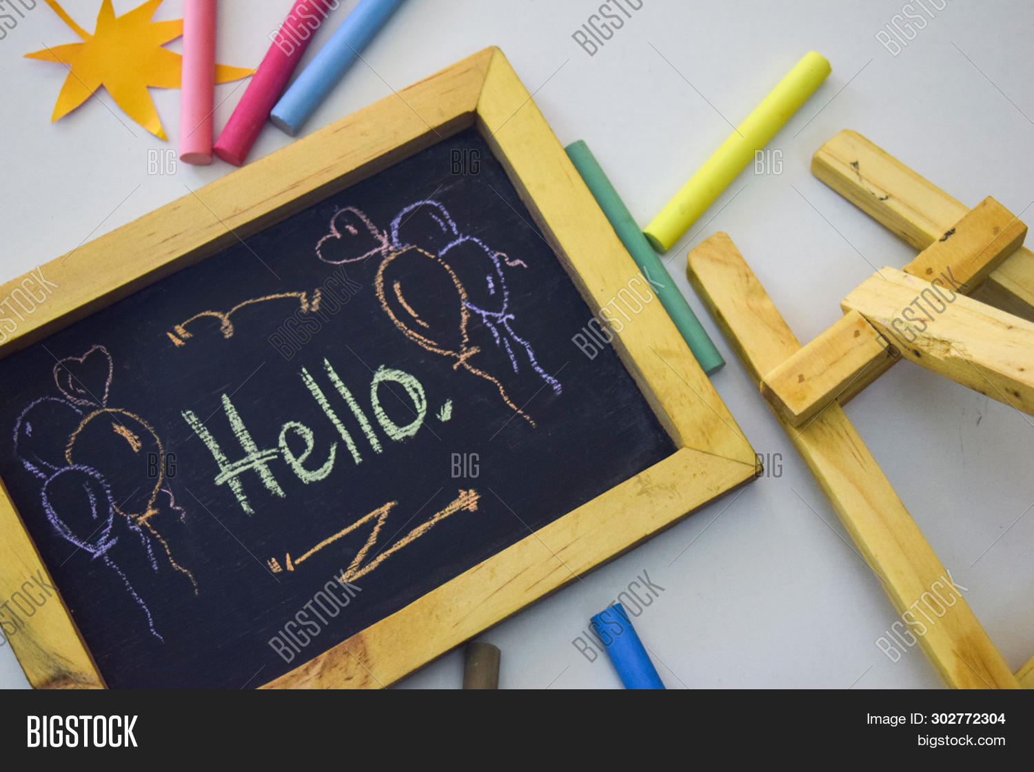 Hello On Blackboard Image & Photo (Free Trial) | Bigstock