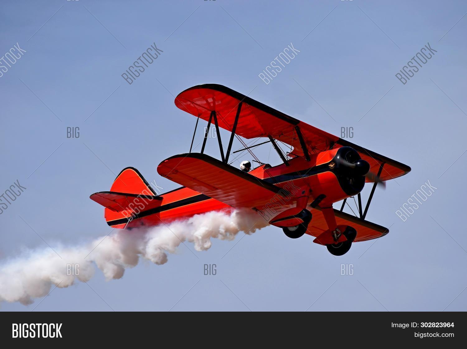Red Retro Airplane ( Image & Photo (Free Trial) | Bigstock