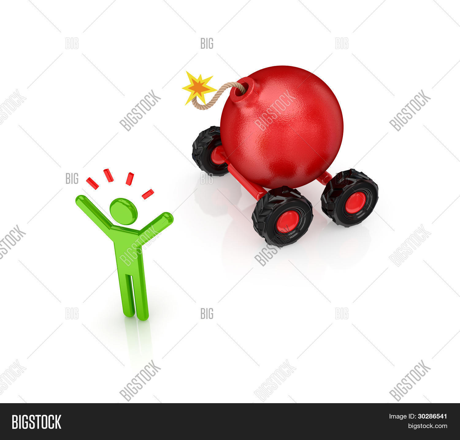 Cartoon Bomb On Wheels Image & Photo (Free Trial) | Bigstock