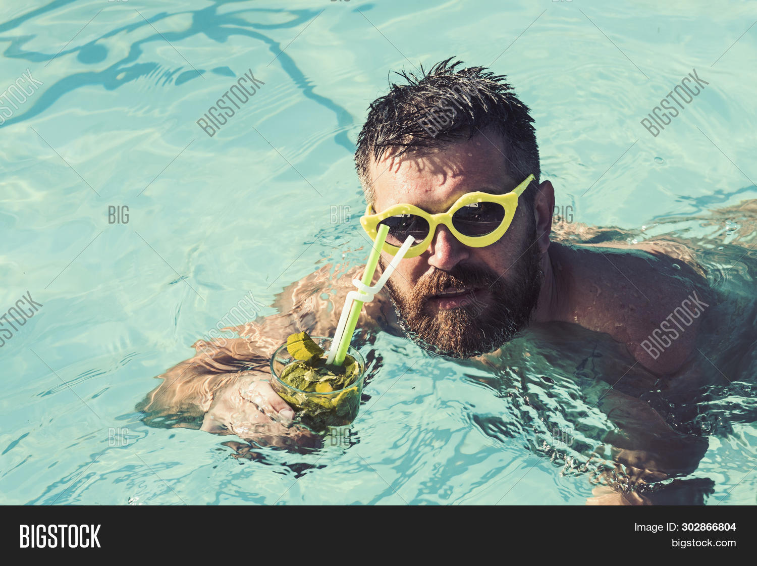Man Swimming Drink Image & Photo (Free Trial) | Bigstock
