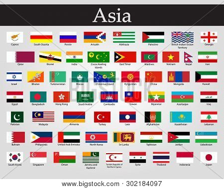 All Flags Asia. Vector & Photo (Free Trial) | Bigstock