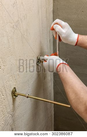 Worker Fixing Wall Image & Photo (Free Trial) | Bigstock