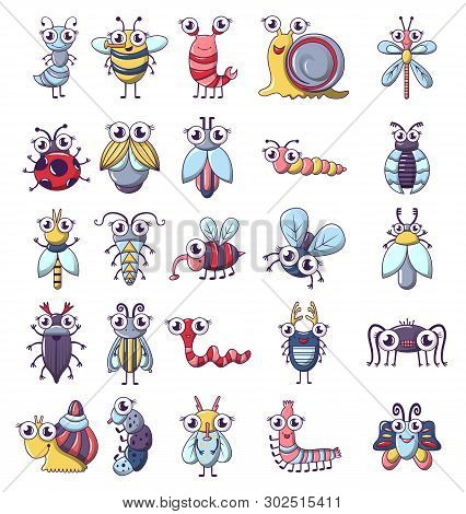 Bug Funny Insect Icons Image & Photo (Free Trial) | Bigstock