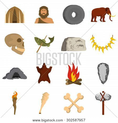 Caveman Icons Set. Image & Photo (Free Trial) | Bigstock