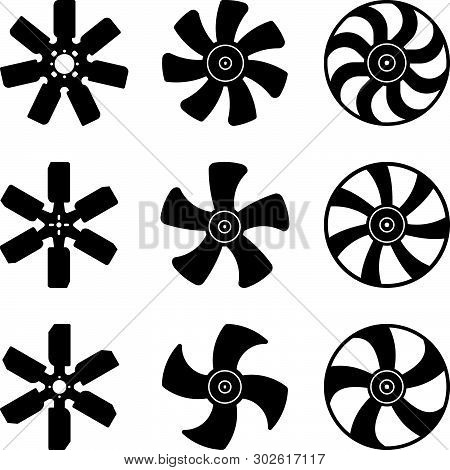 Fan Blade Icons Set. Vector & Photo (Free Trial) | Bigstock