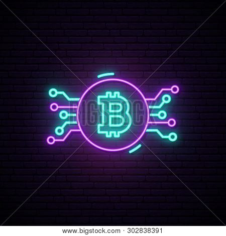 Bitcoin Neon Sign. Vector & Photo (Free Trial) | Bigstock