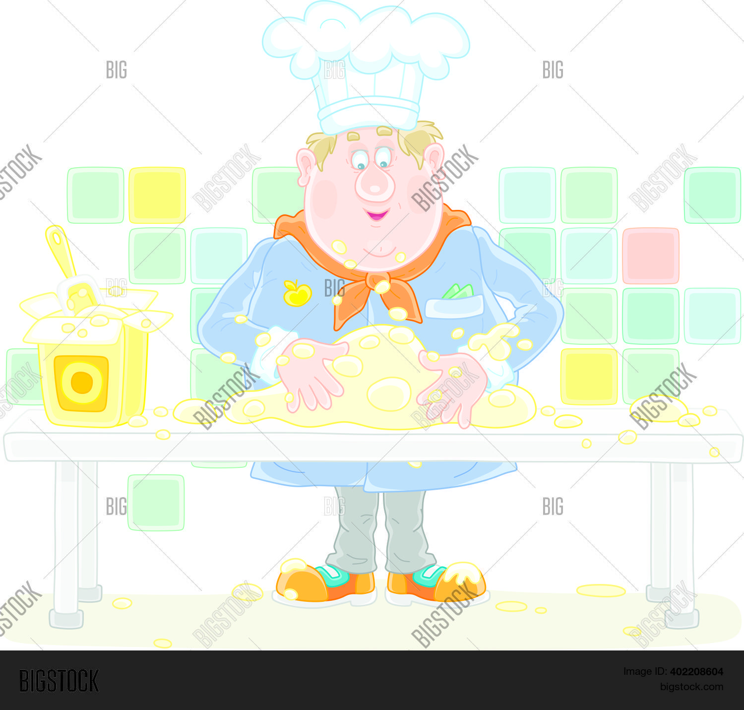 Funny Fat Cook Vector & Photo (Free Trial) | Bigstock