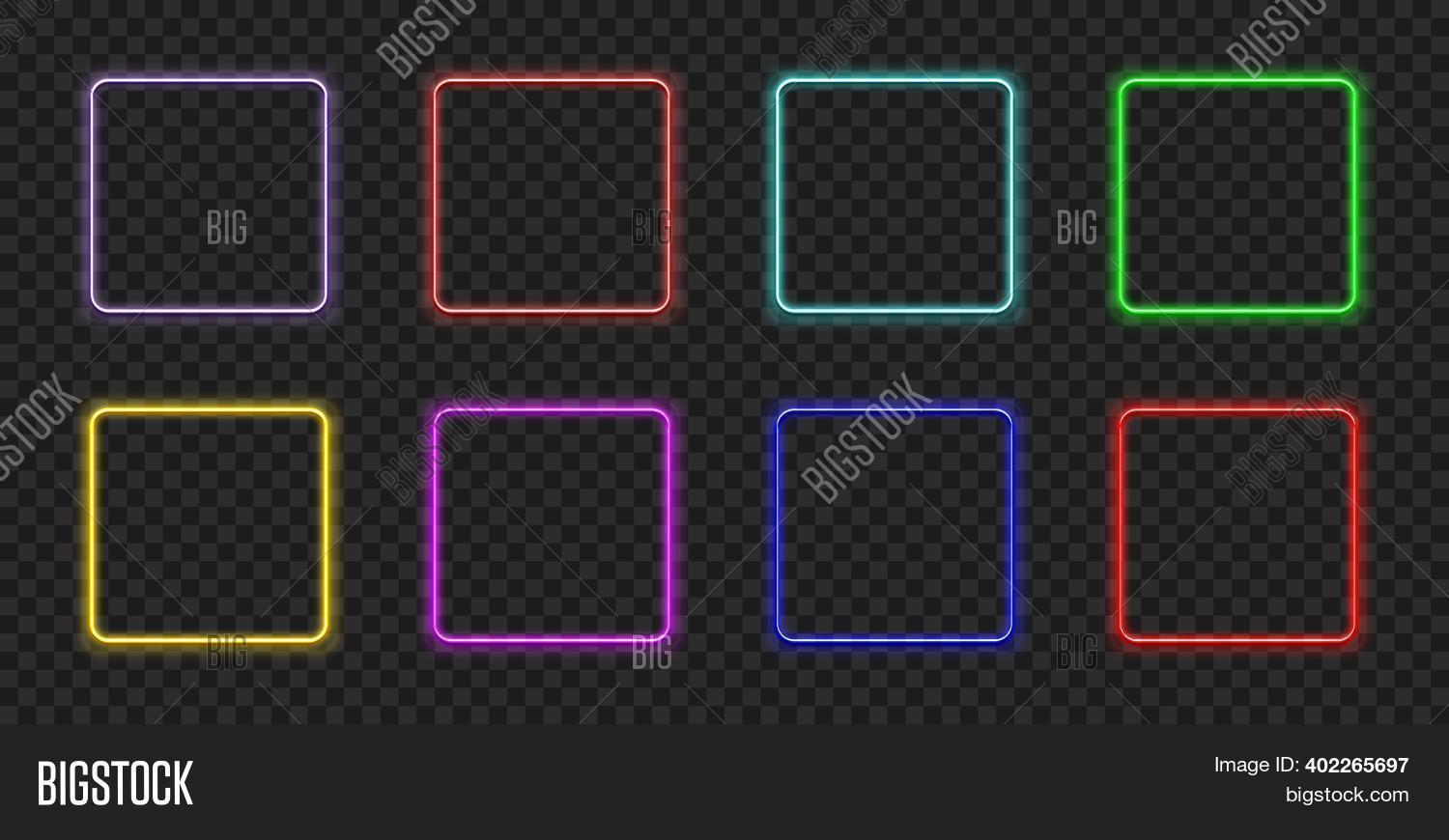 Neon Rectangle. Glow Image & Photo (Free Trial) | Bigstock