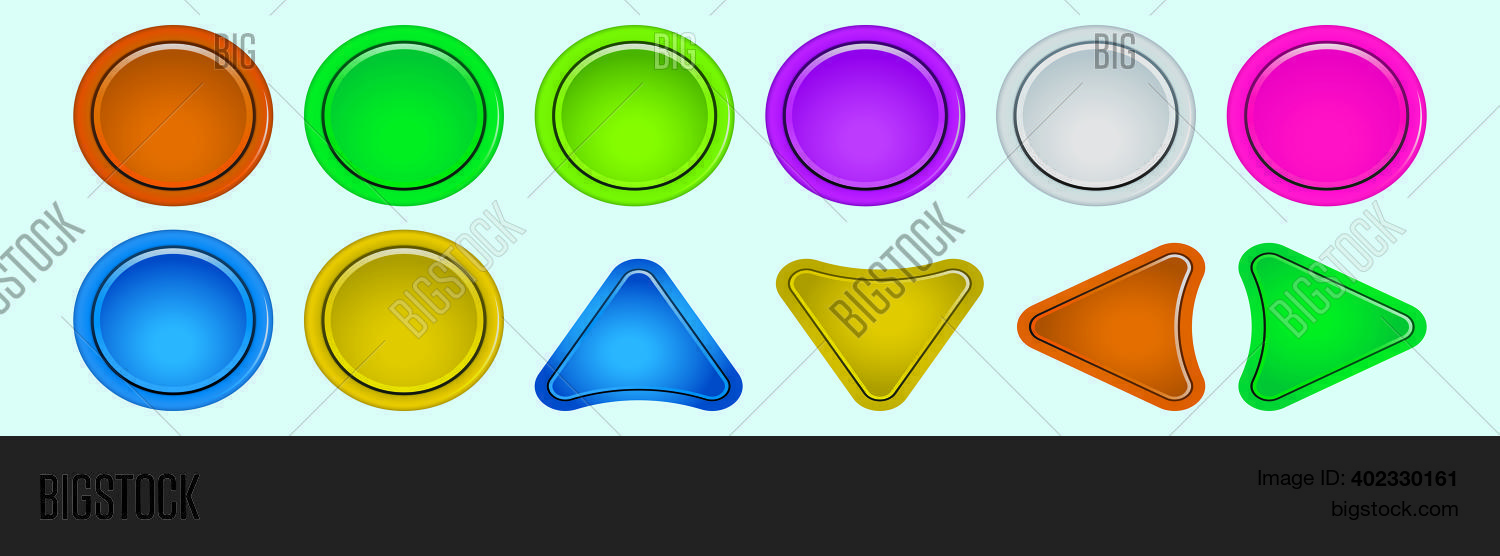 Set Arcade Button Vector & Photo (Free Trial) | Bigstock