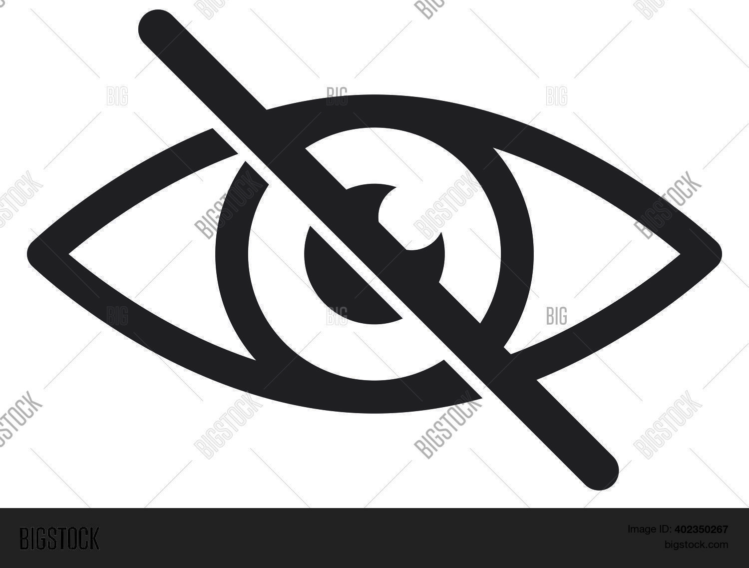 No Eye. Black Crossed Vector & Photo (Free Trial) | Bigstock