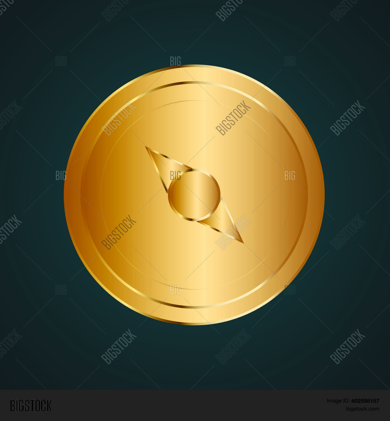 Gold Compass Vector Vector & Photo (Free Trial) | Bigstock