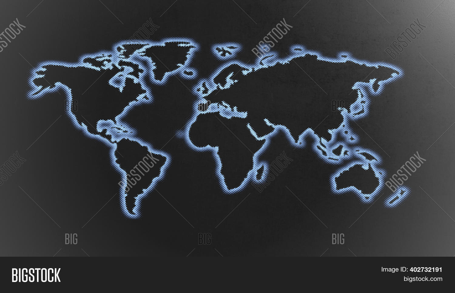 Flat World Map Glowing Image & Photo (Free Trial) | Bigstock