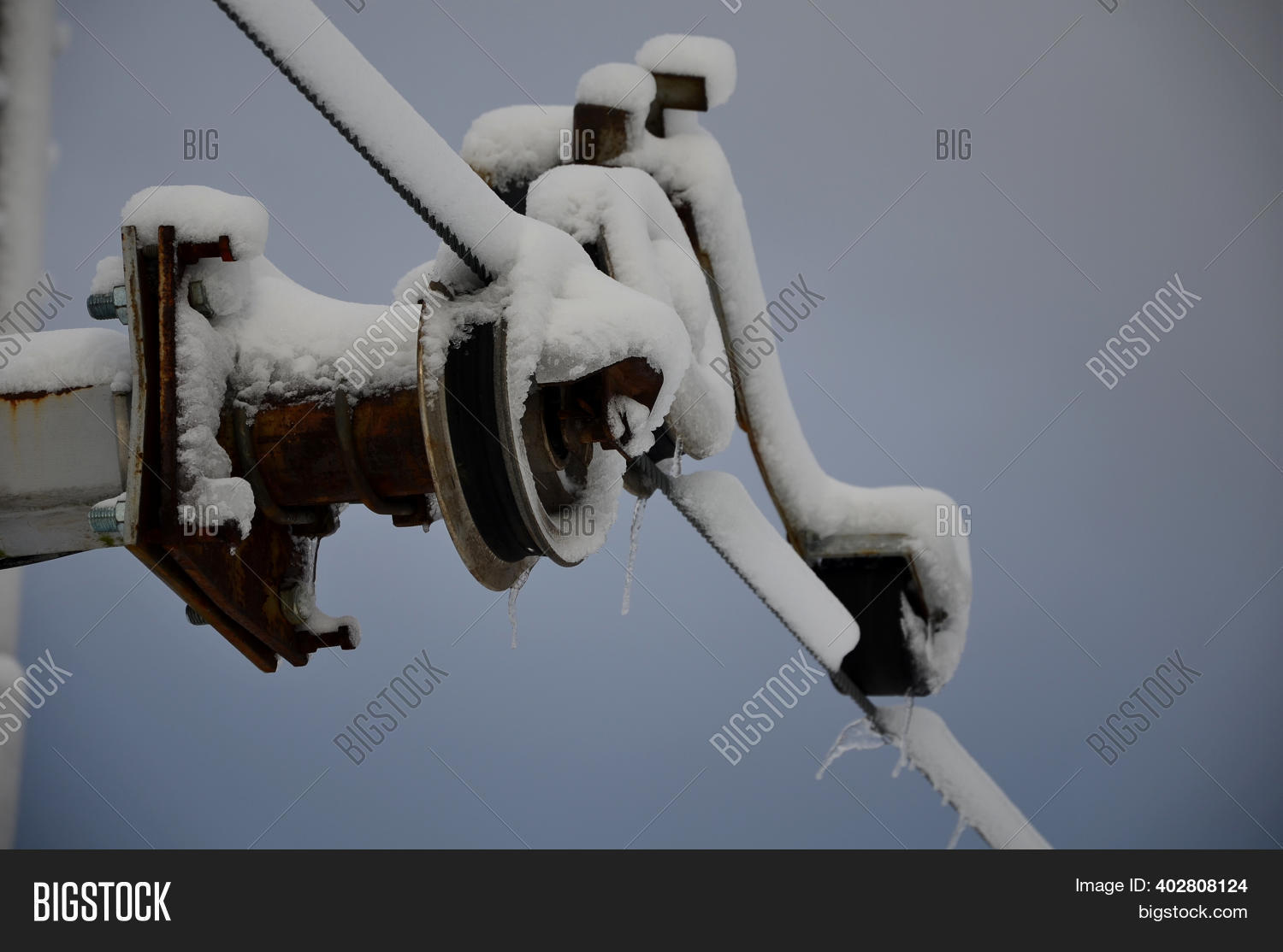 Power Lines Frozen By Image & Photo (Free Trial) | Bigstock