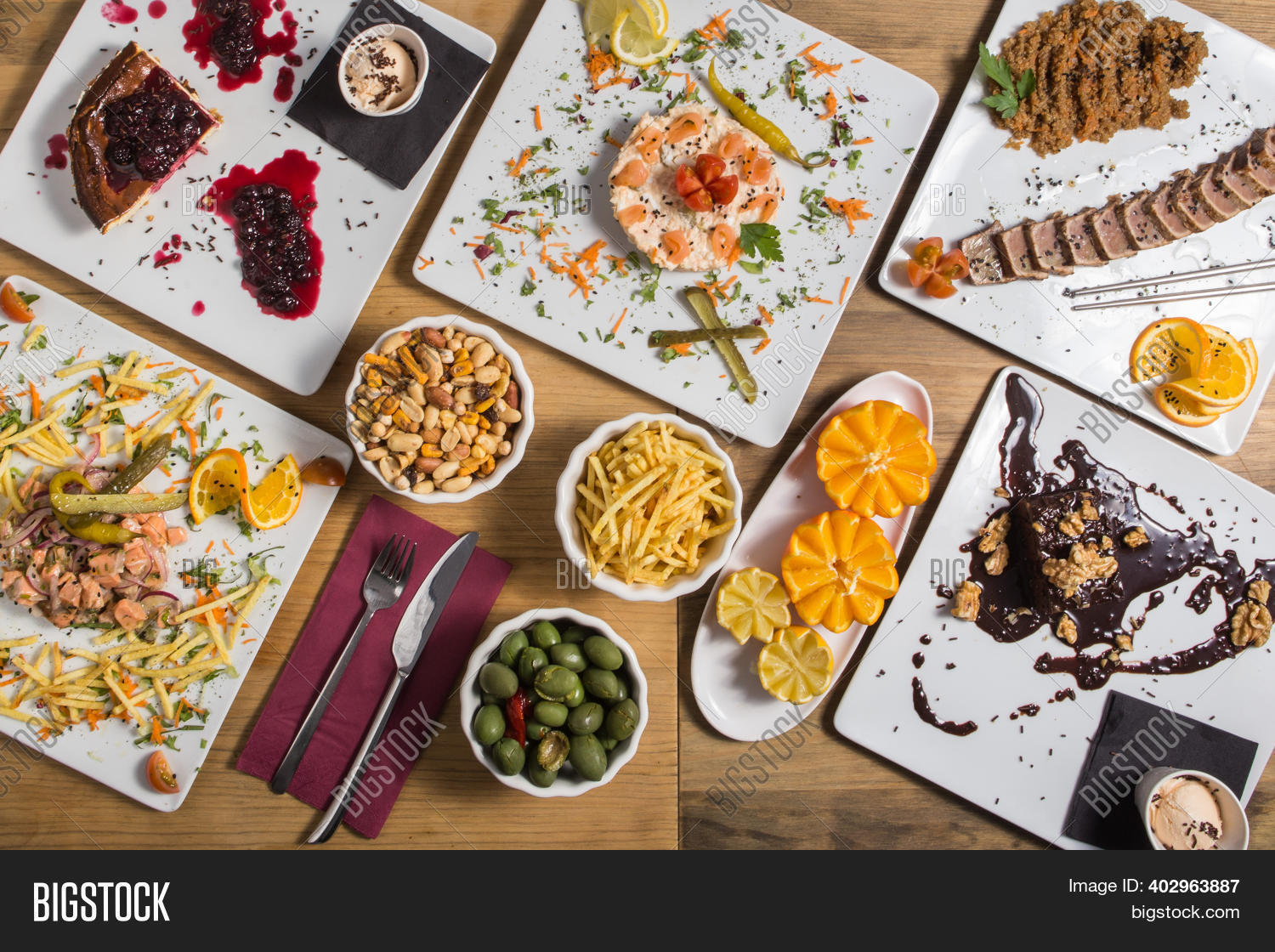Set Restaurant Food On Image & Photo (Free Trial) | Bigstock
