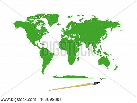 Drawing Green World Vector & Photo (Free Trial) | Bigstock