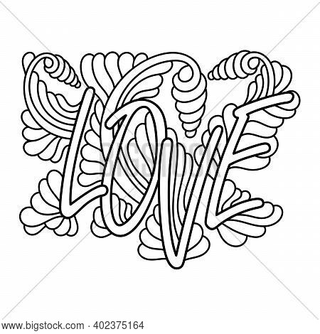 Word Love Coloring Vector & Photo (Free Trial) | Bigstock