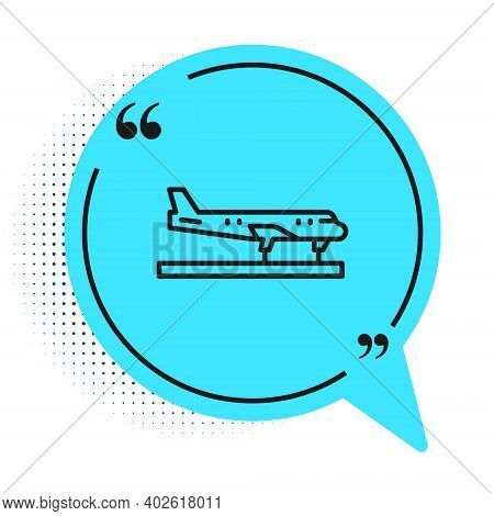 Black Line Plane Icon Vector & Photo (Free Trial) | Bigstock