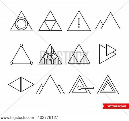 Triangle Icon Set Vector & Photo (Free Trial) | Bigstock