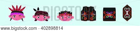 Set Dayak Cartoon Vector & Photo (Free Trial) | Bigstock