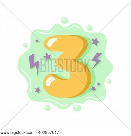 Cartoon Number Three Vector & Photo (Free Trial) | Bigstock