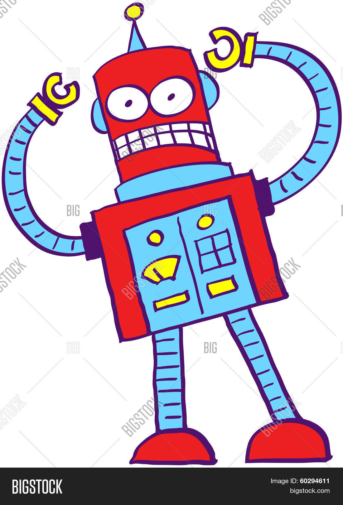 Cray Red Robot Very Vector & Photo (Free Trial) | Bigstock