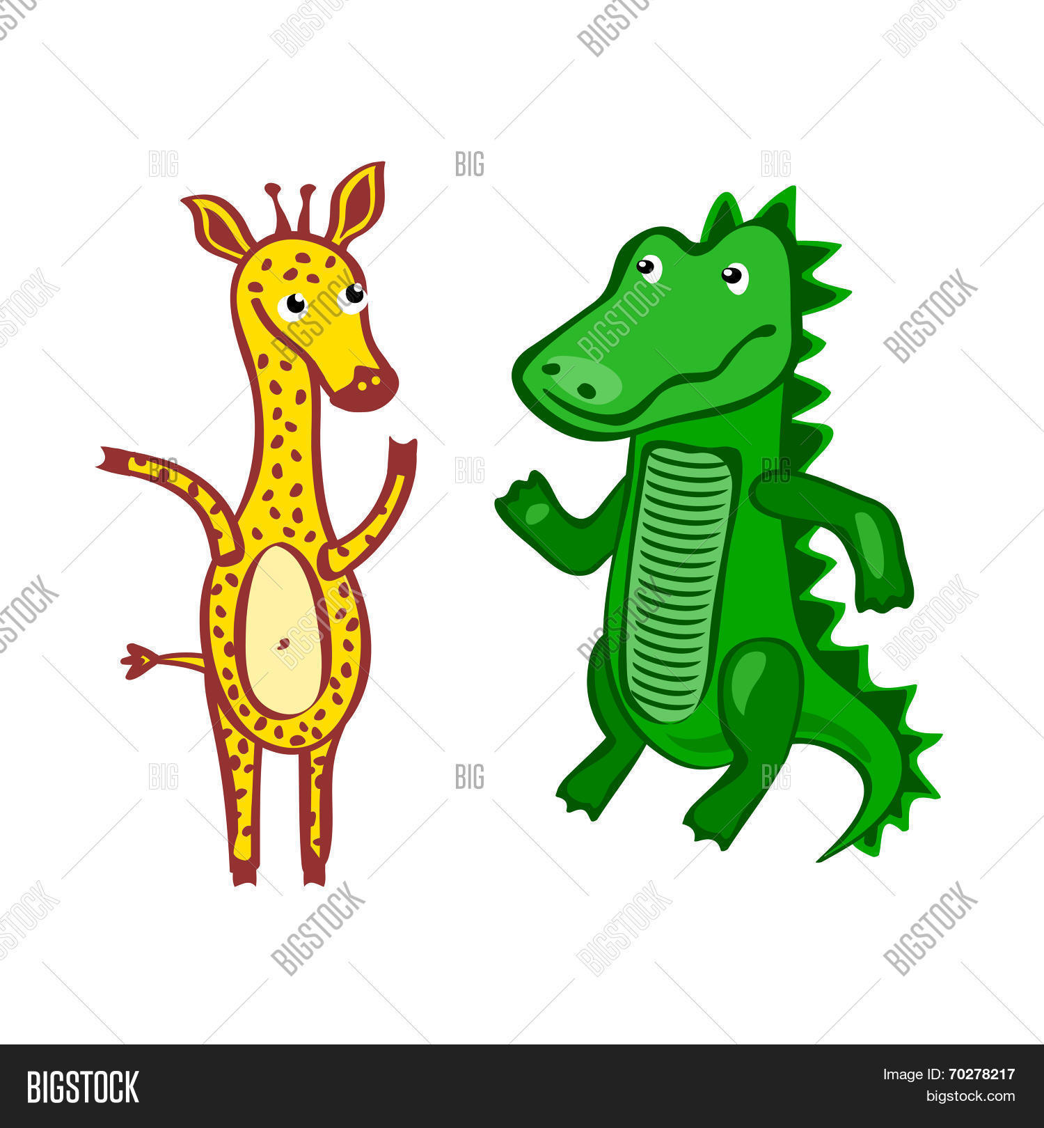 Giraffe Crocodile Vector & Photo (Free Trial) | Bigstock