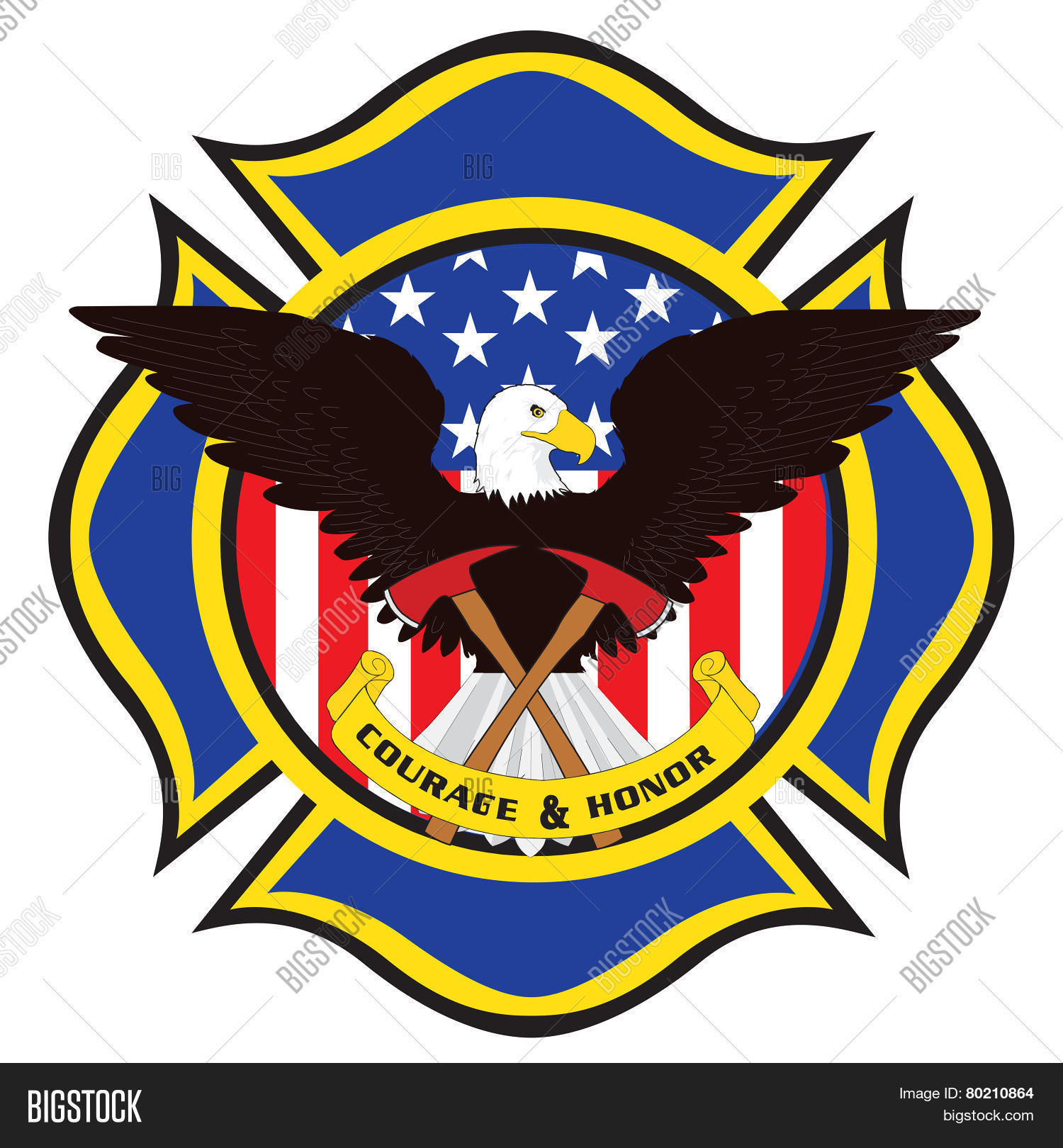 Fire Fighter Emblem Vector & Photo (Free Trial) | Bigstock