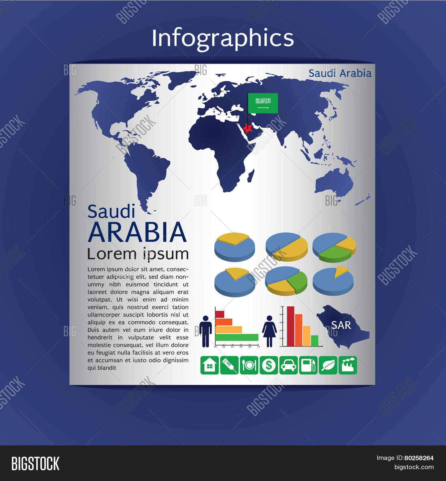 Infographic Map Saudi Vector & Photo (Free Trial) | Bigstock