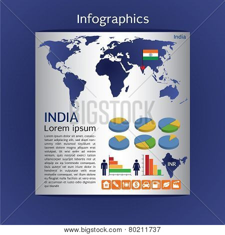 Infographic Map India Vector & Photo (Free Trial) | Bigstock